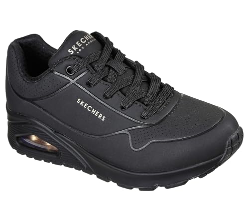 Skechers womens Skecher Street Women's Uno - Stand on Air Sneaker, Black/Black, 8.5 Wide US