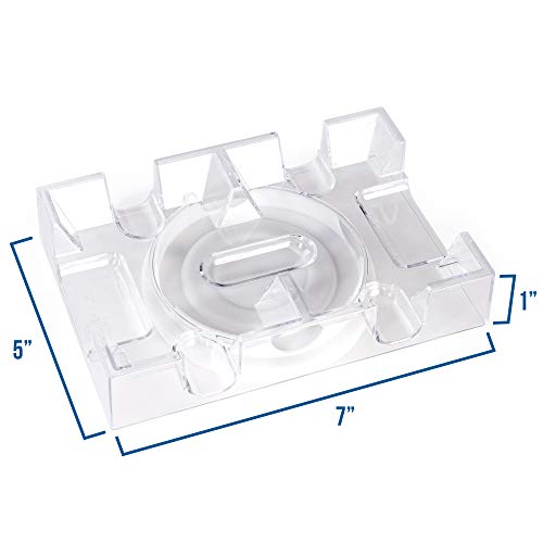 Brybelly Elite Rotating Card Deck Tray | Standard Sized Playing Cards | Rotates in Any Direction | Clear | 2 Deck Tray
