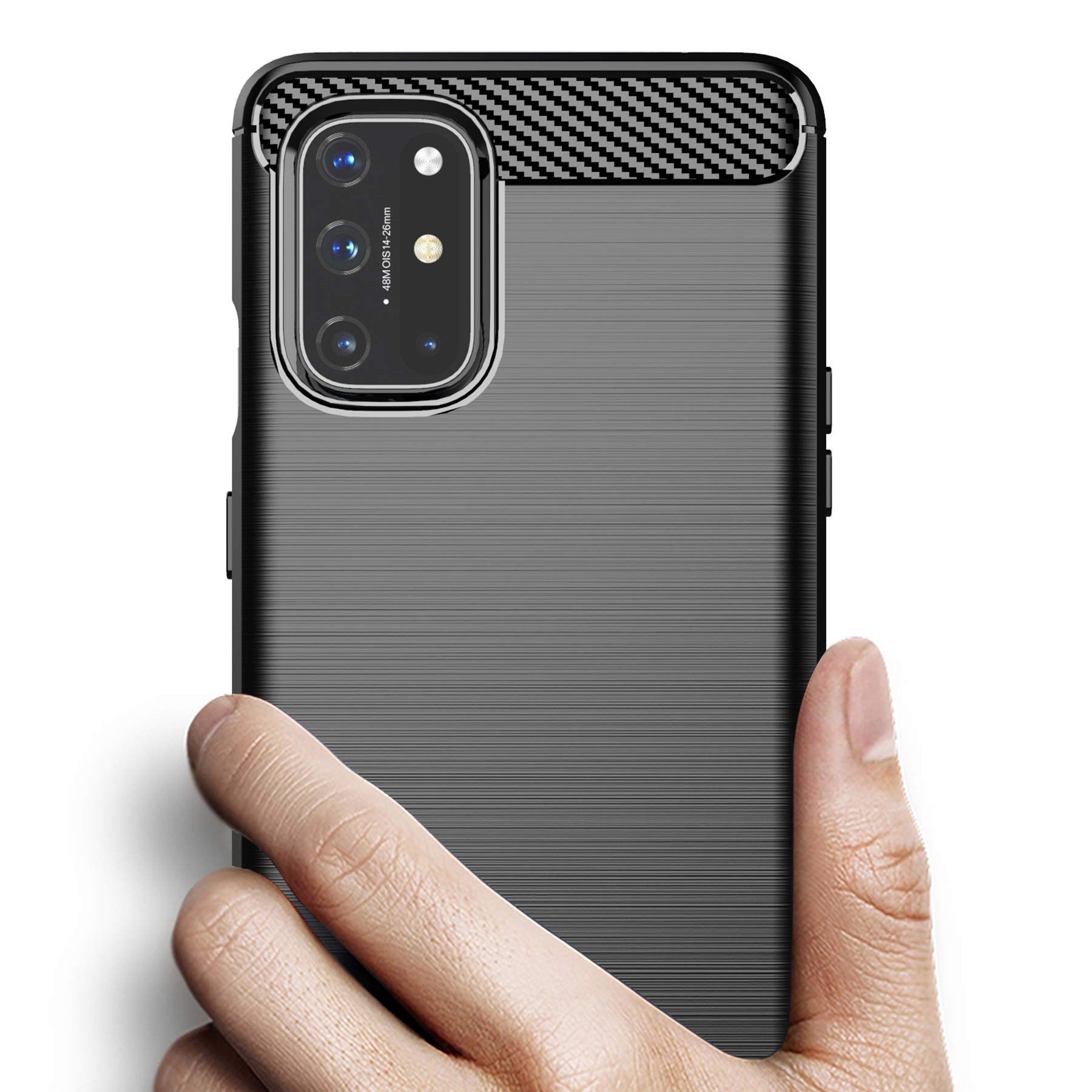 Osophter Cellular Phone Case for Oneplus 8T 5G, Shock-Absorption TPU Rubber Protective Cover with Screen Protector, Black
