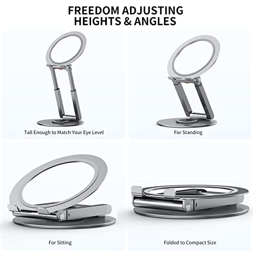 ProtoArc 360 Rotating Laptop Stand, ESZ1 Swivel Laptop Riser Ergonomic Computer Stand for Laptop, Adjustable Height, Fully Foldable for Easy Storage, Fits All MacBook/Laptops up to 17 inches