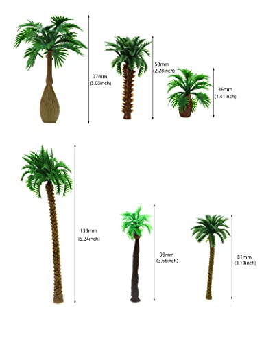 18pcs Artificial Miniature Palm Trees Scenery Layout Model Plastic Tree Train Coconut Rainforest Toys for Ho Train Layout