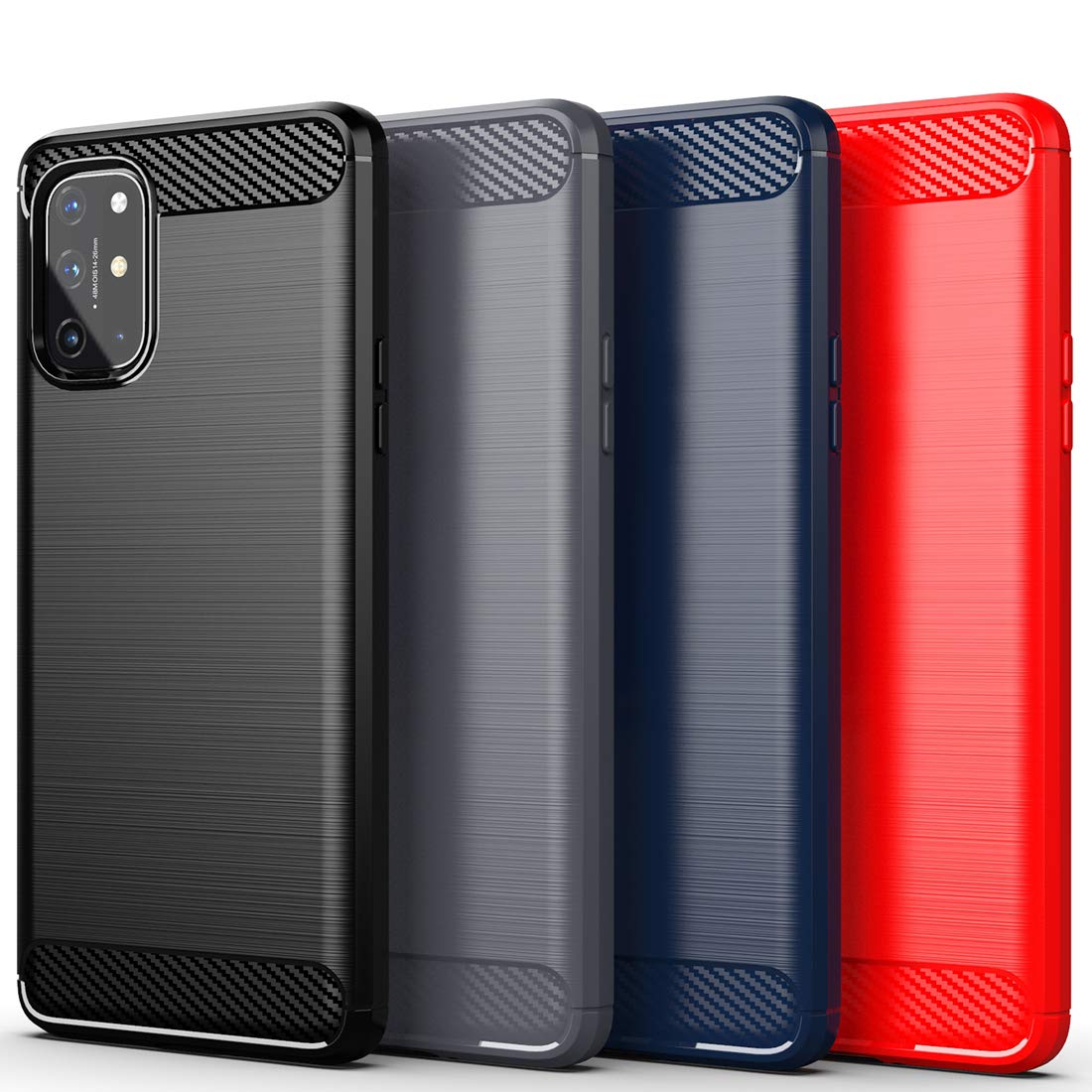 Osophter Cellular Phone Case for Oneplus 8T 5G, Shock-Absorption TPU Rubber Protective Cover with Screen Protector, Black