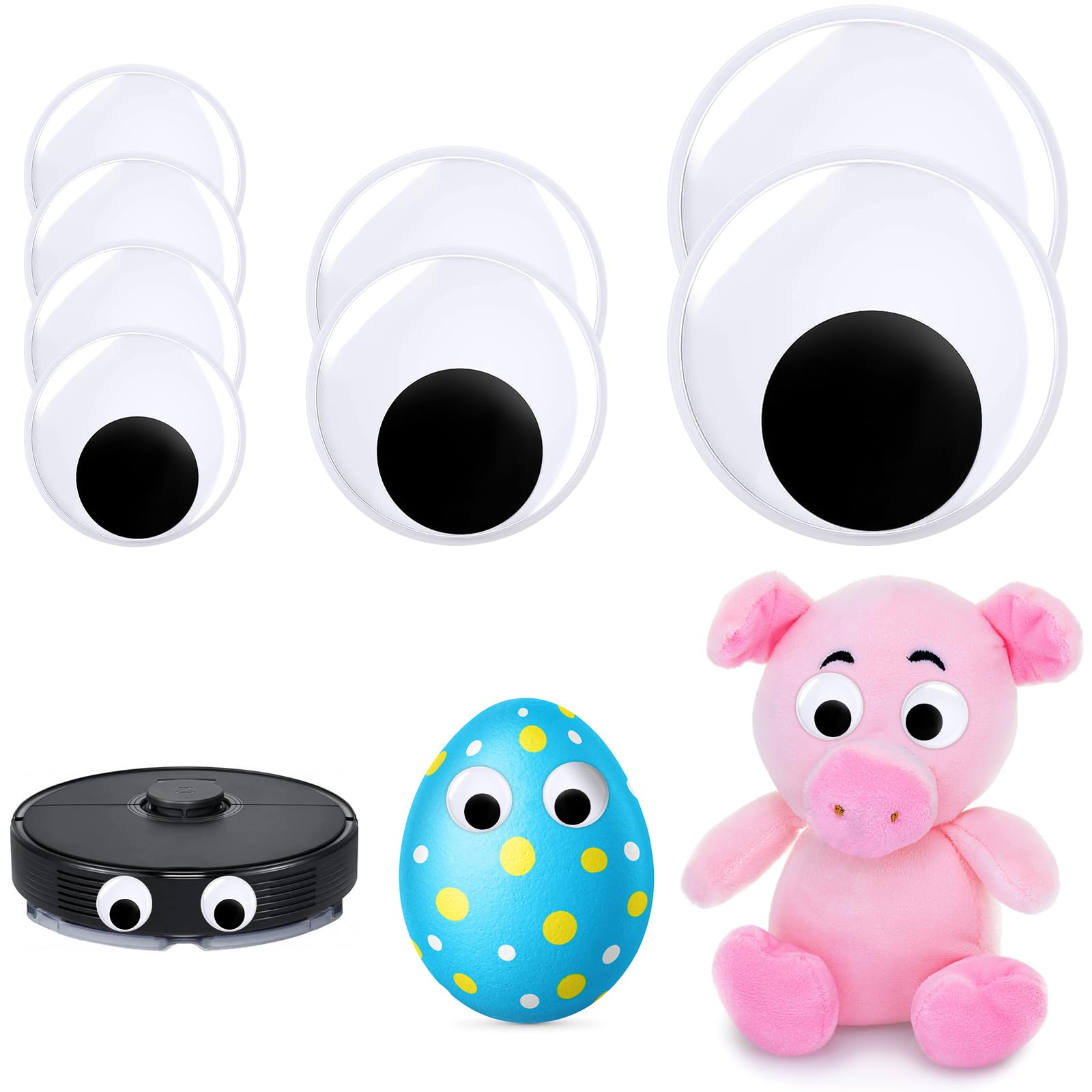 YGAOHF 16 Pieces Giant Googly Eyes - 2 Inch 3 Inch 4 Inch Large Googly Eyes Self Adhesive, Big Googly Eyes Wiggle Eyes for Crafts
