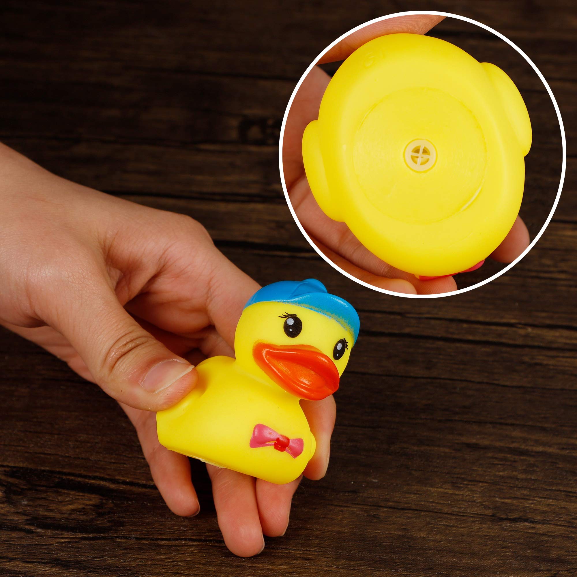 Cllayees Set of 15 Duck Bath Toy Rubber Duckies, 2 Inches Bathtub Duck Set Squeak Rubber Floating Duck Baby Shower Bath Tub Pool Toys