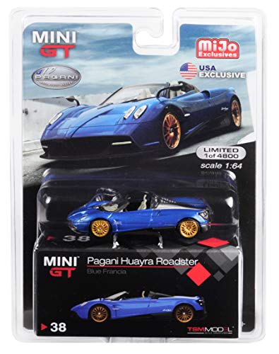 Pagani Huayra Roadster Blue Francia U.S.A. Exclusive Limited Edition to 4,800 Pieces Worldwide 1/64 Diecast Car by True Scale Miniatures MGT00038