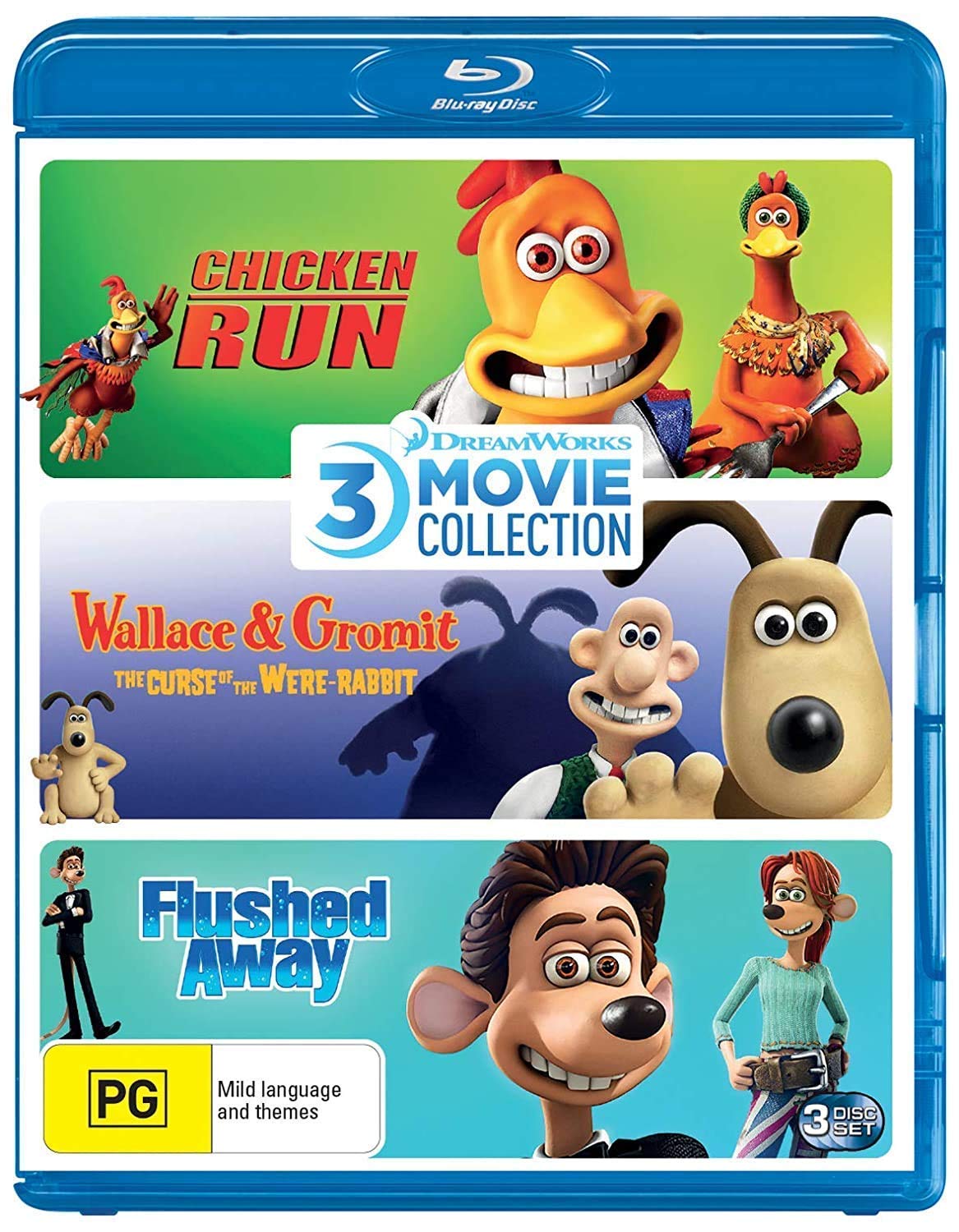 Chicken Run / Wallace & Gromit: The Curse of the Were-Rabbit / Flushed Away (3 Film Collection)