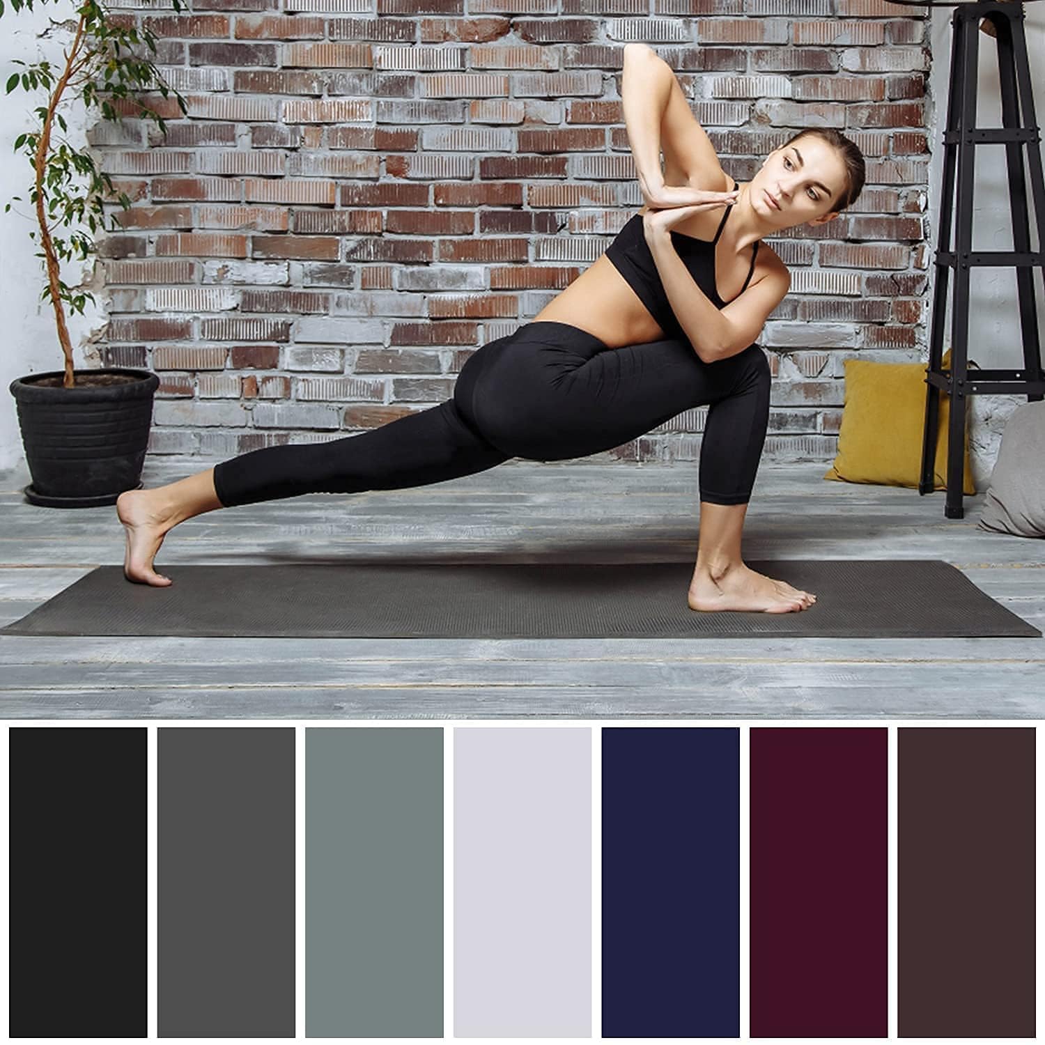 TNNZEET 7 Pack Leggings for Women - Black High Waisted Yoga Pants with Pockets Fleece Lined Leggings Women