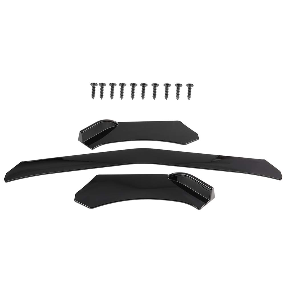 cciyu 3pcs Universal Front Lip Splitter Bumper Adjustable Spoiler Lip ABS Fit for Most Cars