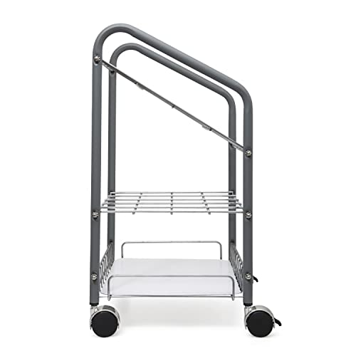 Sherfire Wire Roll File with Casters - 20 Slots, Matte Gray Steel Trolley for Large Documents - Complete with All Assembly Parts and Bright Sticky Notes