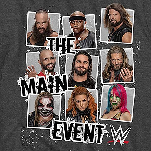 WWE Boys Superstars Group Shirt - John Cena, Daniel Bryan, Seth Rollins World Wrestling Champion Belt T-Shirt (Charcoal Heather, Large)