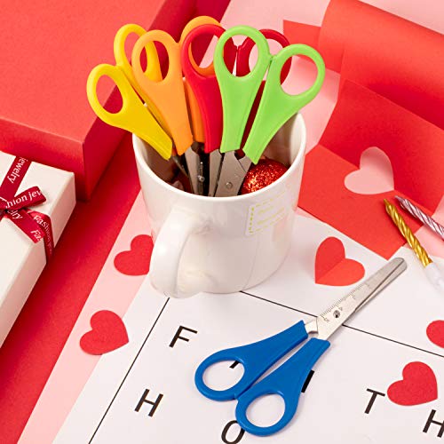 35 Pieces Multipurpose Scissors 2 Inch Blunt Tip Scissors Stainless Steel Paper Scissors with Comfort-Grip Handles for School Office Home, Class Scissors