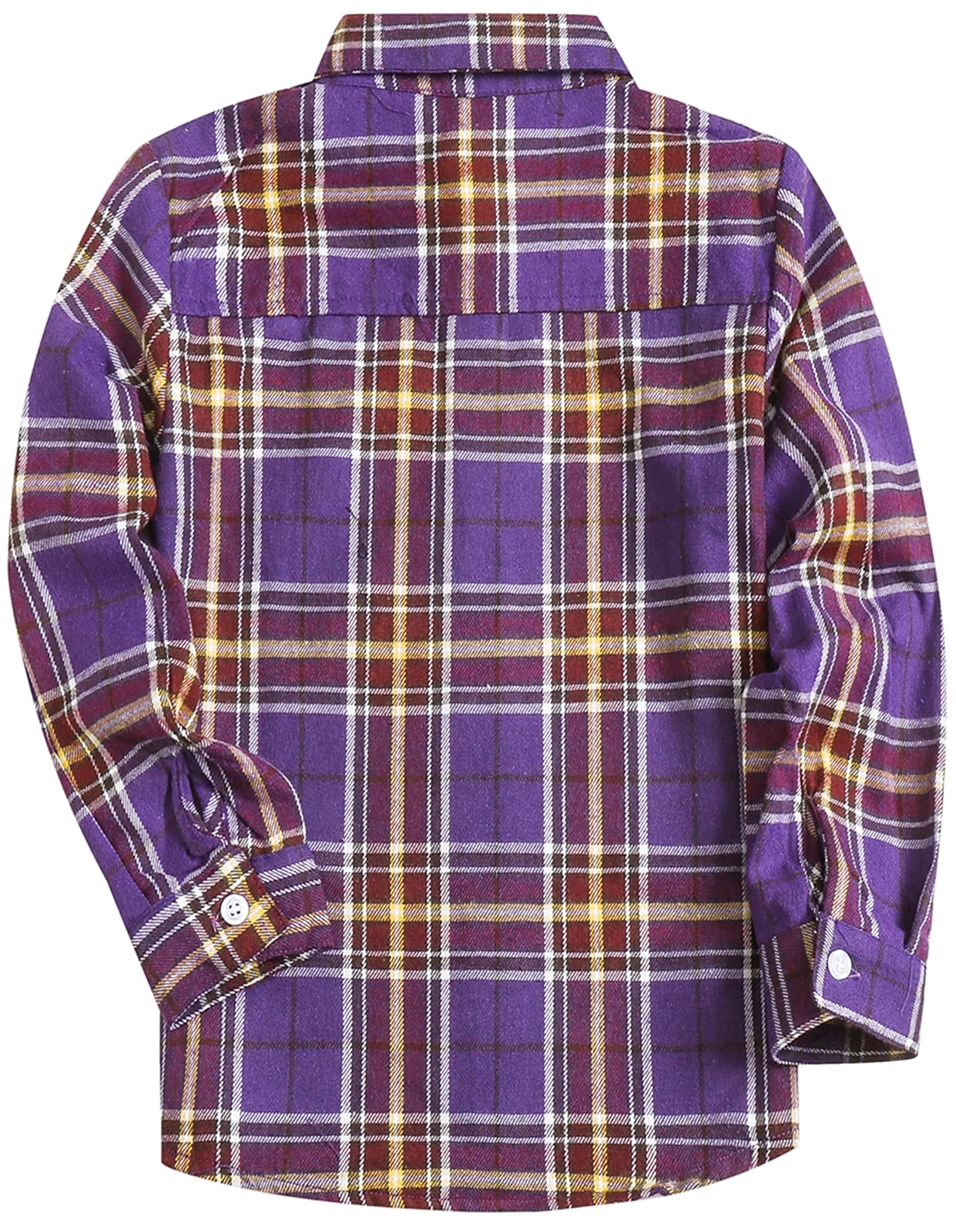 SANGTREE Mens Long Sleeves Flannel Plaid Button Down Shirt Tops Big & Tall, Purple, Medium