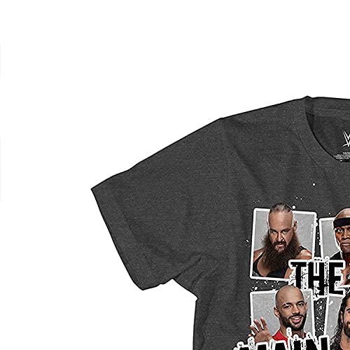 WWE Boys Superstars Group Shirt - John Cena, Daniel Bryan, Seth Rollins World Wrestling Champion Belt T-Shirt (Charcoal Heather, Large)