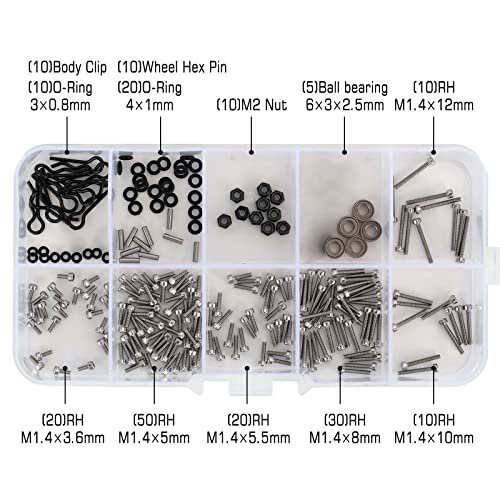 INJORA RC Car Tool Kit- Hex Screwdriver 0.05inch 1.5mm, Hex Nut Drivers 4mm, Screws Kit for Axial SCX24 C10 Deadbolt JLU Gladiator Bronco Other RC Model