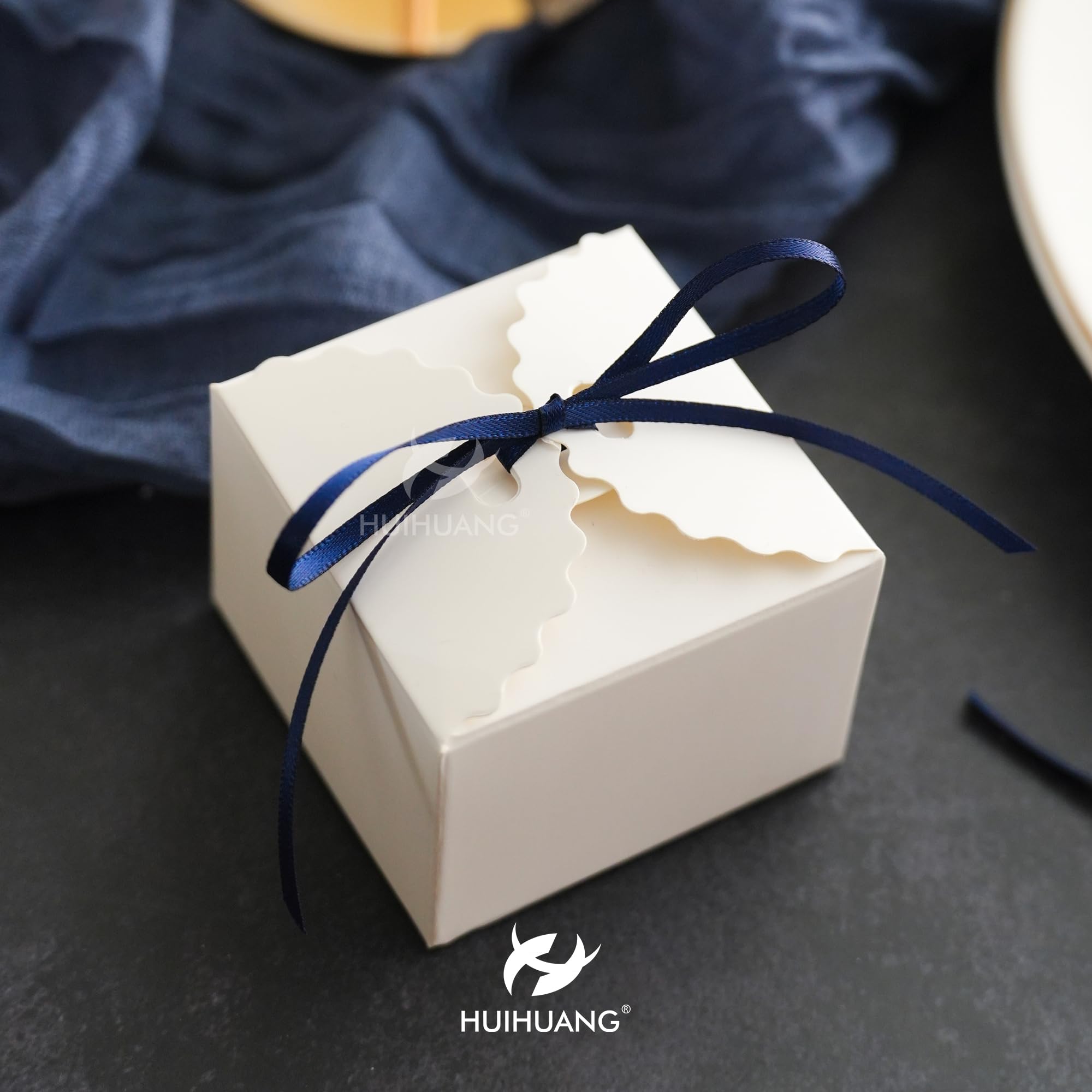 HUIHUANG Solid Color Satin Ribbon 1/8 inch x 100 Yards Roll Ribbon for Crafts (Navy)