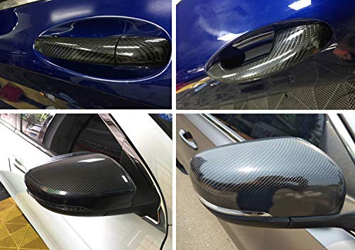 6D Carbon Fiber Vinyl Self Adhesive Film, High Gloss Black Carbon Fiber Vinyl Wrap Sticker Wrap Roll with Air Bubble (1ft x 5ft)
