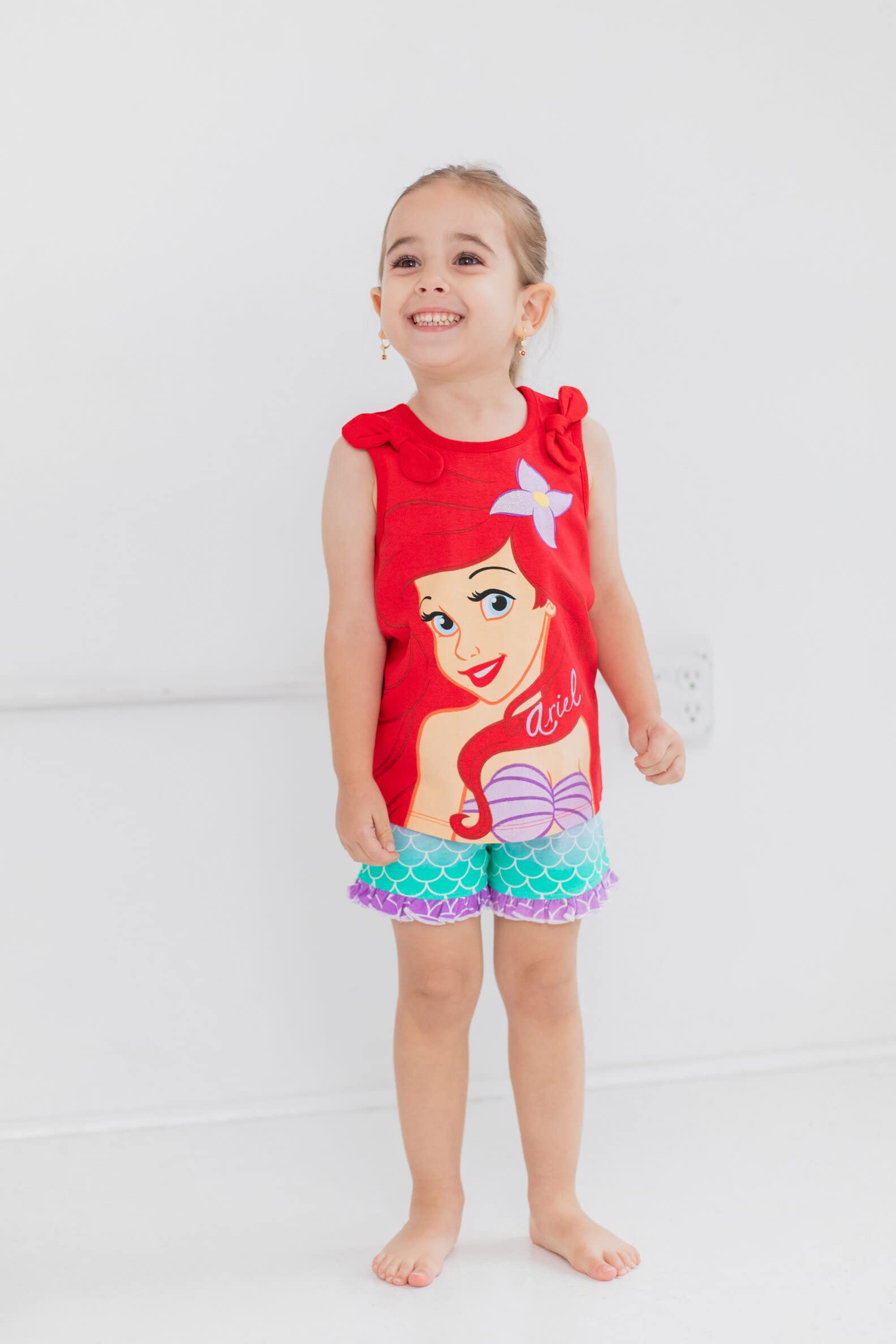 Disney Princess Ariel Toddler Girls Tank Top French Terry Shorts Set 5T