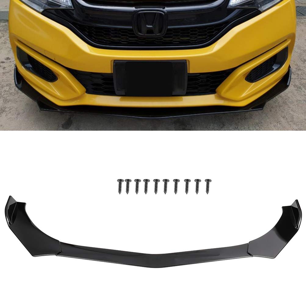 cciyu 3pcs Universal Front Lip Splitter Bumper Adjustable Spoiler Lip ABS Fit for Most Cars