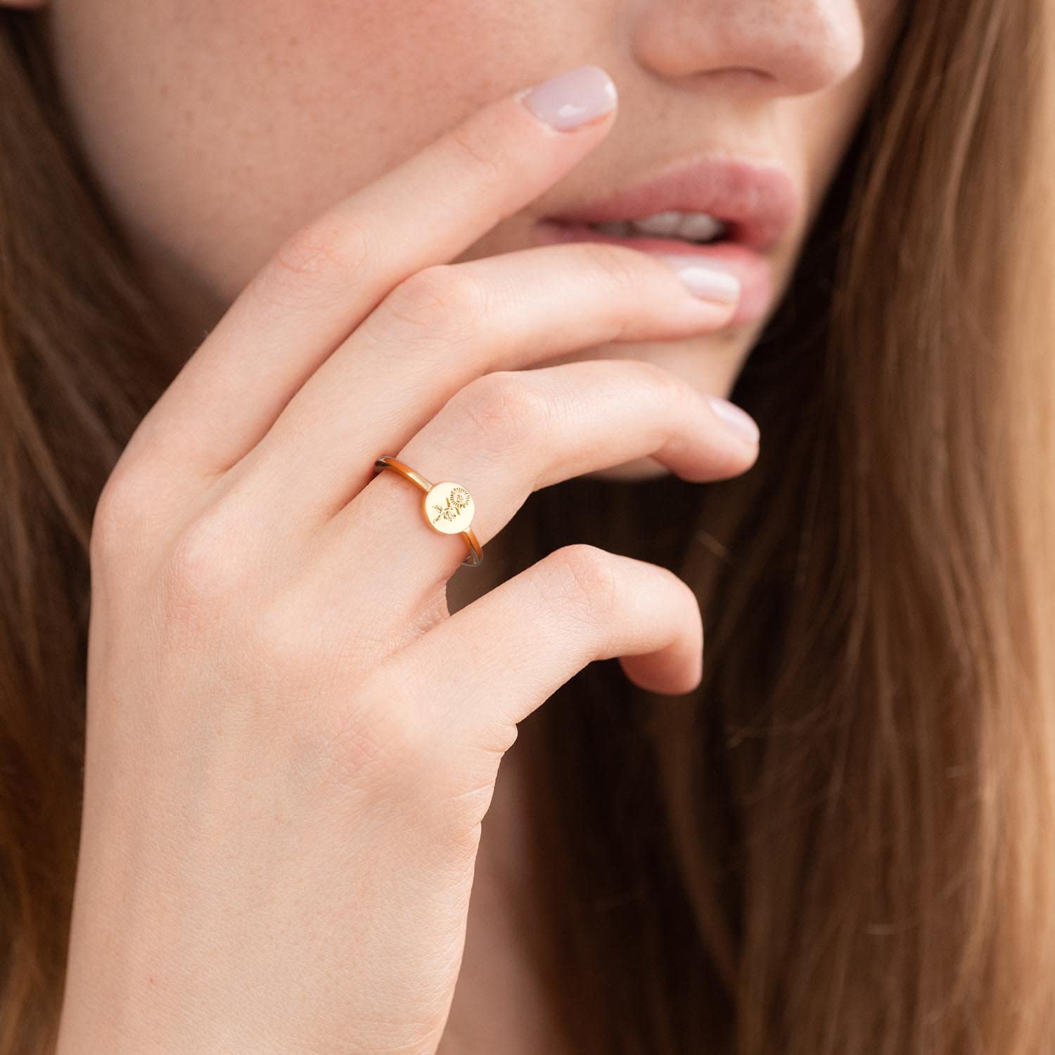 YeGieonr Sunflower Gold Rings for Women Non Tarnish 925 Sterling Silver Rings, Dainty Statement Ring, Waterproof Solid Gold Ring