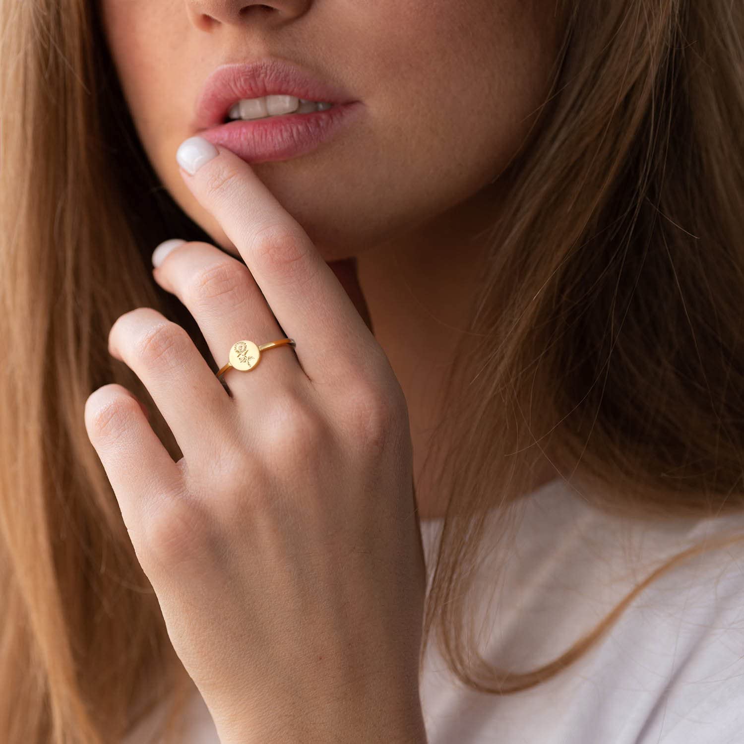 YeGieonr Sunflower Gold Rings for Women Non Tarnish 925 Sterling Silver Rings, Dainty Statement Ring, Waterproof Solid Gold Ring