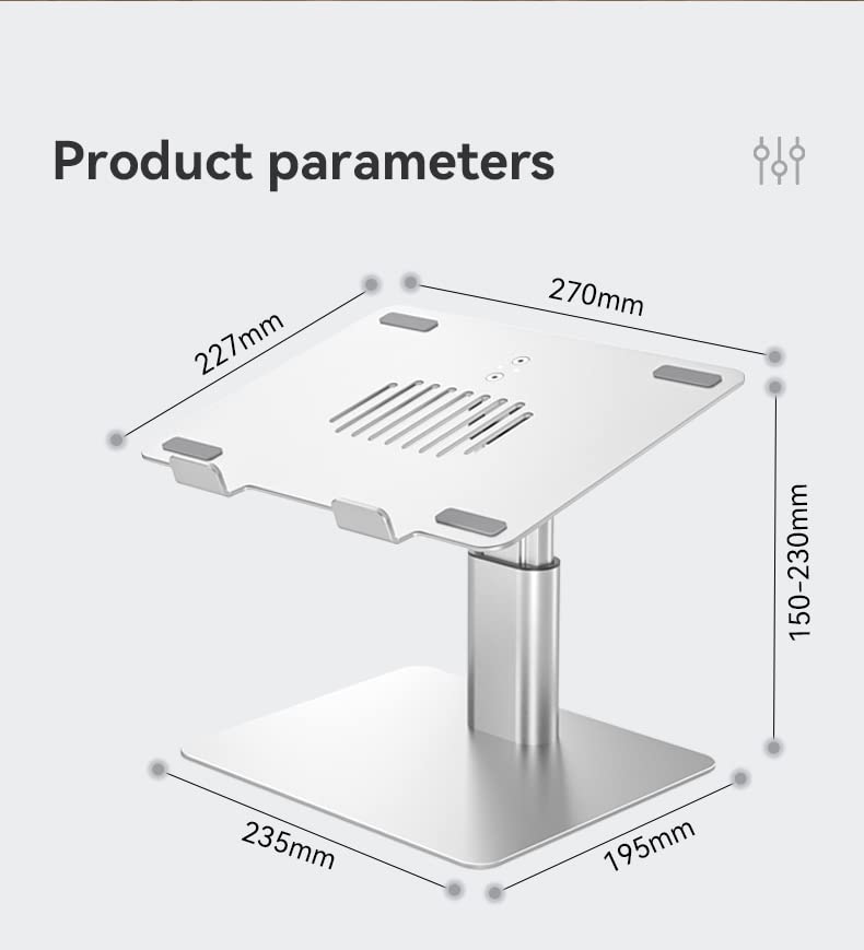 KitBox Laptop Stand for Desk with Adjustable Height and Angle,Aluminum Alloy Notebook Stand for All Laptop.