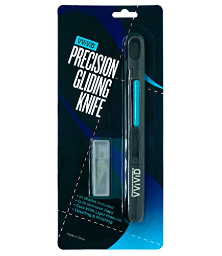 VViViD Precision Gliding Craft Hobby Knife, Retractable, Safety locking, 5 Replacement Blades