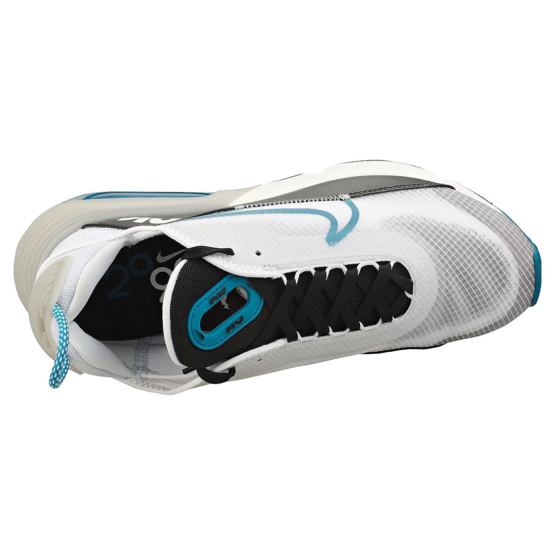 Nike Men's Running Shoe, White Green Abyss Black 100, 9.5