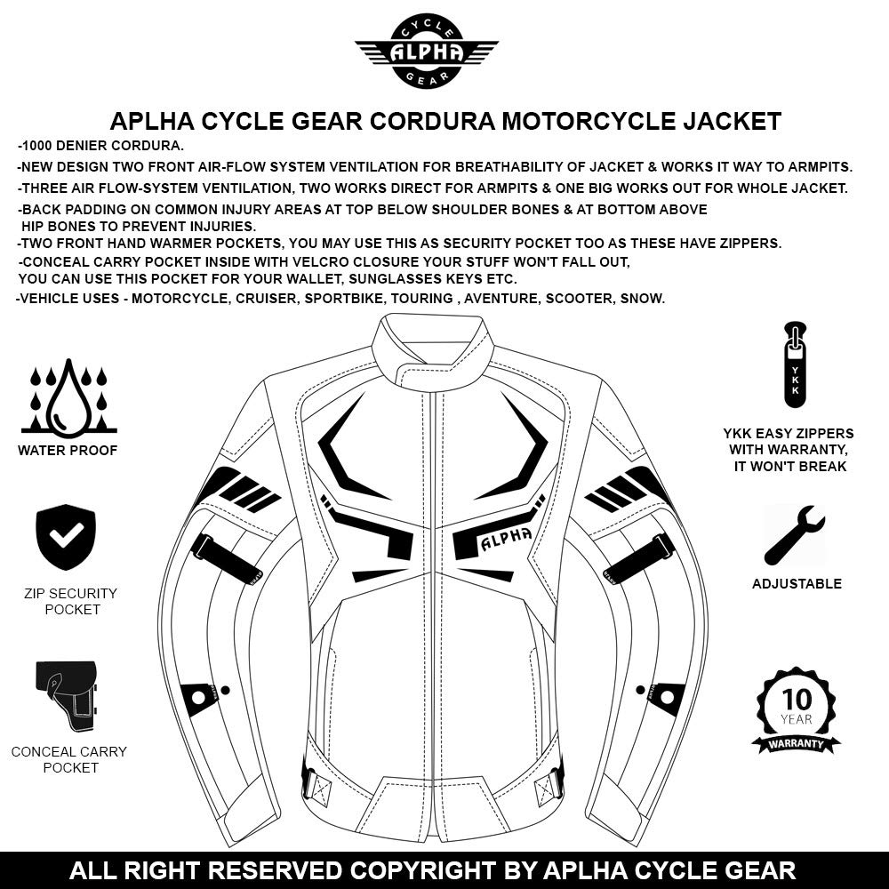 MOTORCYCLE JACKET MENS CE ARMORED BIKERS RIDING RACING WATERPROOF ALL SEASON JACKET (BLUE, X-LARGE)