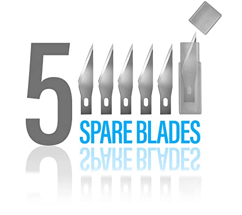 VViViD Precision Gliding Craft Hobby Knife, Retractable, Safety locking, 5 Replacement Blades