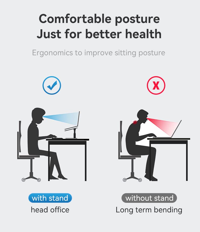 KitBox Laptop Stand for Desk with Adjustable Height and Angle,Aluminum Alloy Notebook Stand for All Laptop.