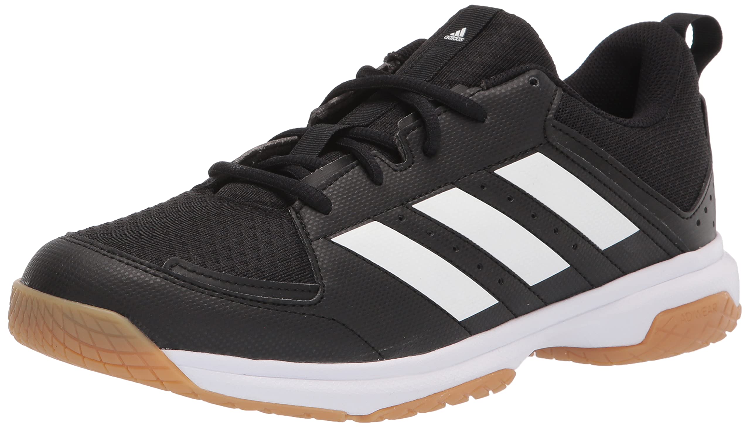 adidas Women's Ligra 7 Indoor Track and Field Shoe, Black/White/Black, 9