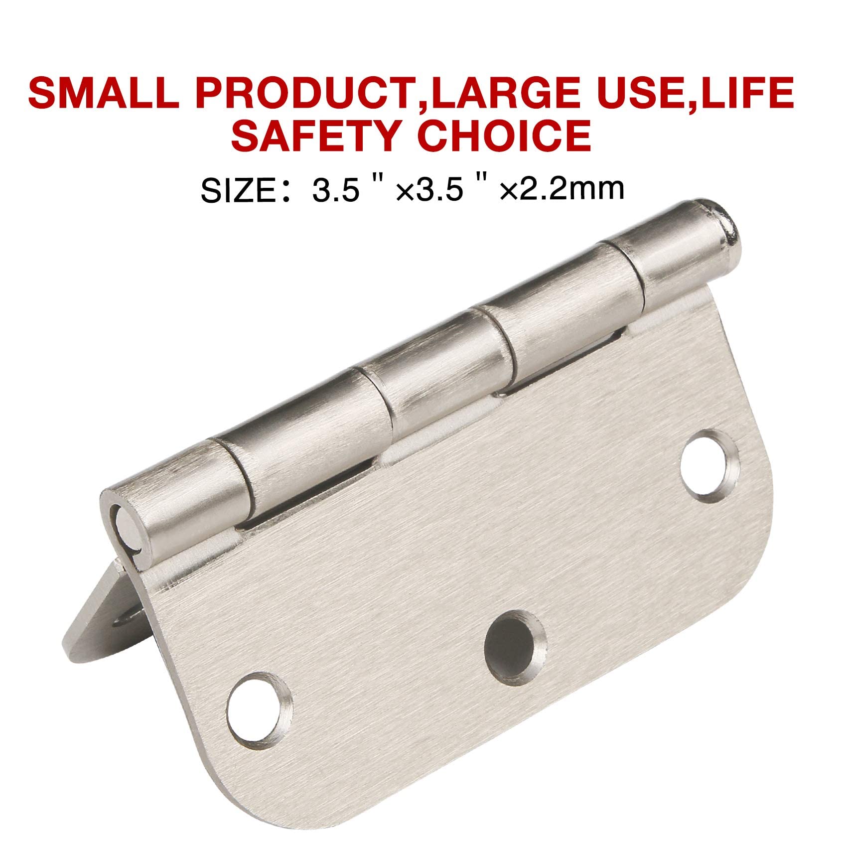 18 Pack Nickel Door Hinges Brushed Nickel 3 1/2 Interior Door Hinges Satin Nickel 3.5 Inch with 5/8” Radius Corners 3 ½"x 3 ½" Silver Hardware Controls