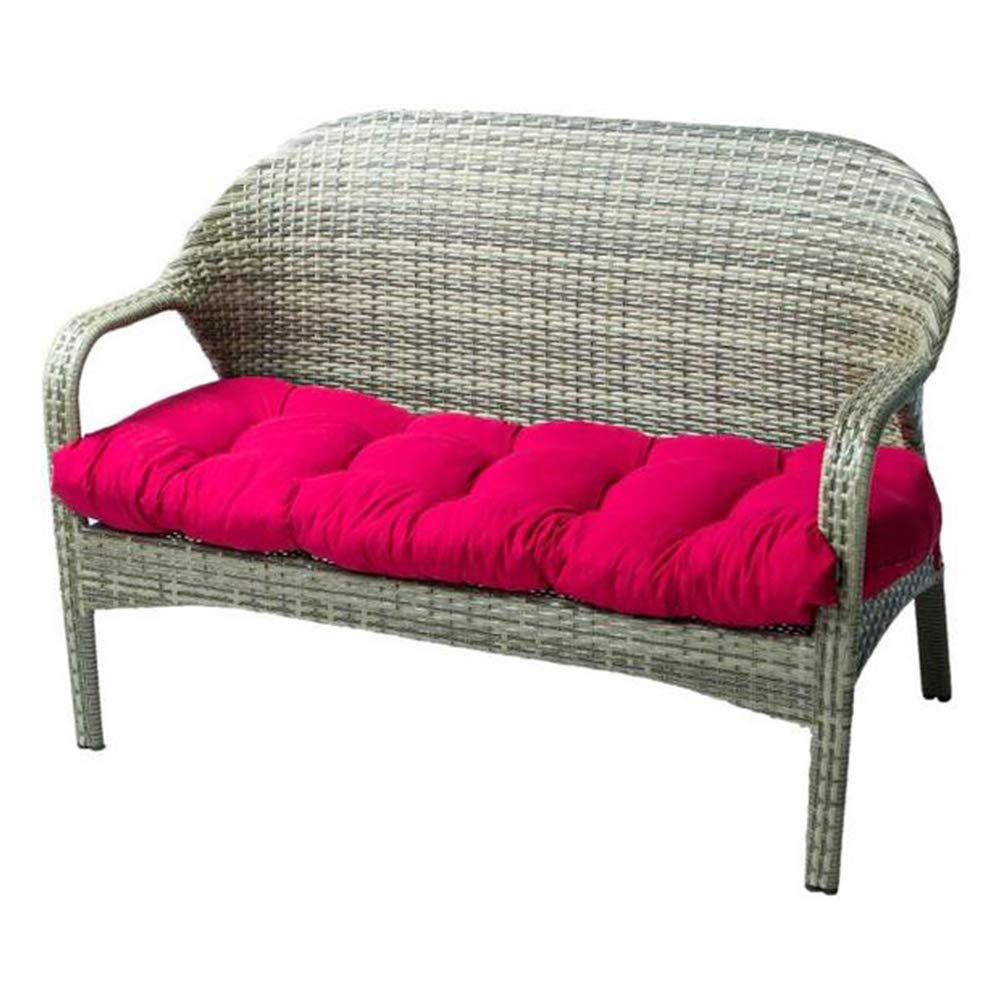 Indoor/Outdoor Bench Cushion Cotton Garden Furniture Loveseat Cushion, 51.2"x19.7" Patio Wicker Seat Cushions for Lounger Garden Furniture Patio Lounger Bench (Red)