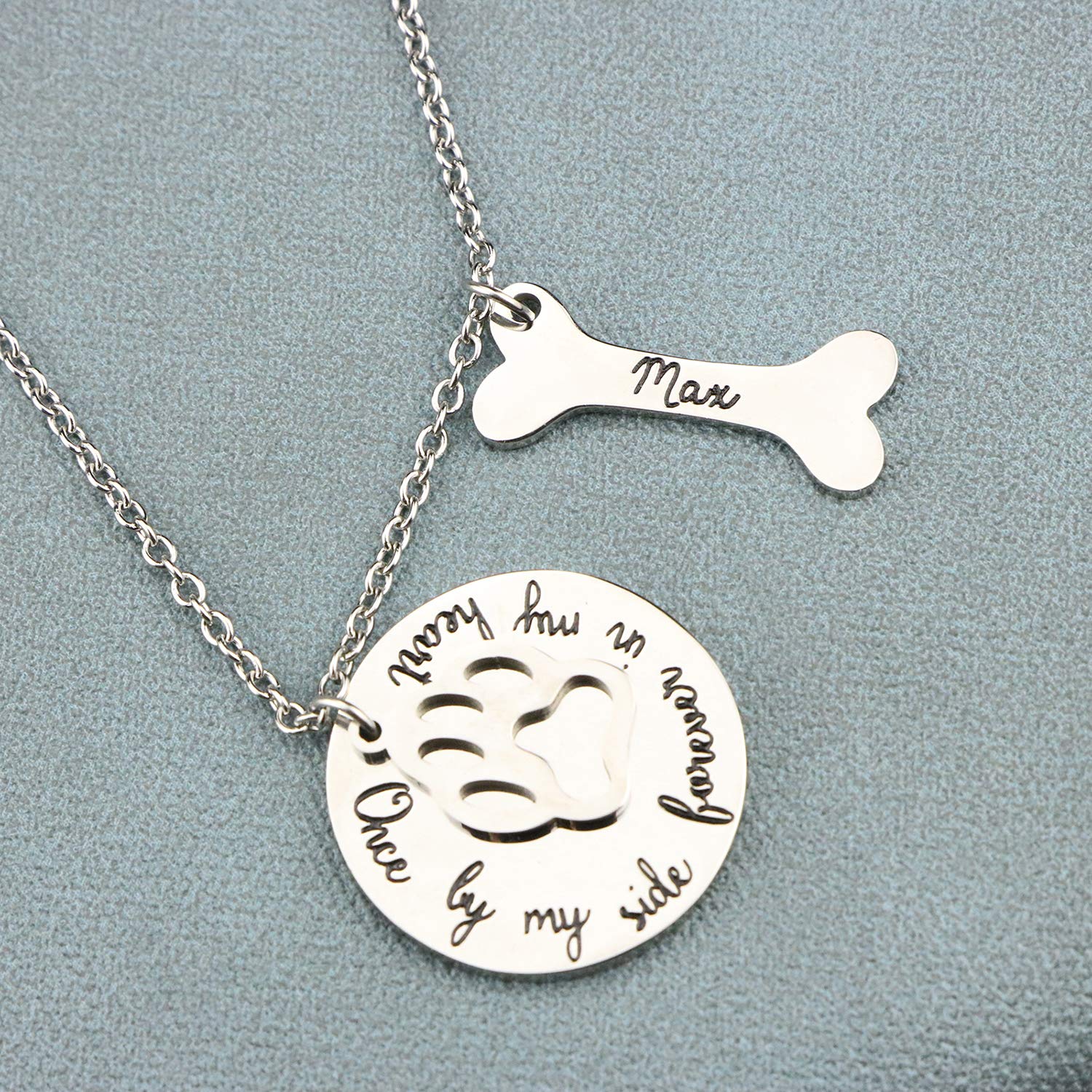 Personalized Dog Loss Gift Personalized Memorial In Memory of Pets Jewelry with Dog Paw Bone Name Lacey