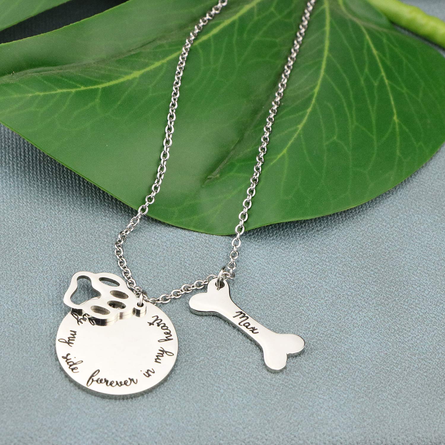Personalized Dog Loss Gift Personalized Memorial In Memory of Pets Jewelry with Dog Paw Bone Name Lacey