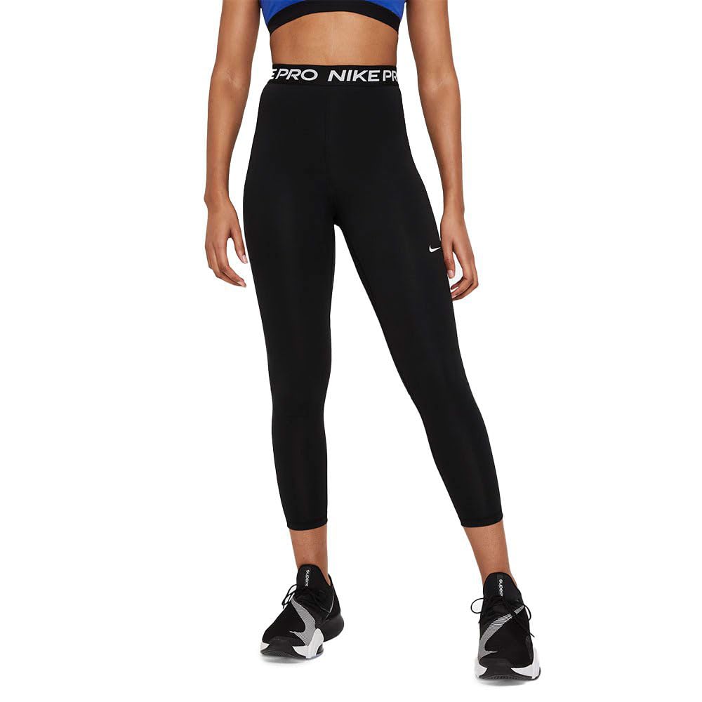 Nike Women's W Np 365 Tight 7/8 Hi Rise, Black/White, M