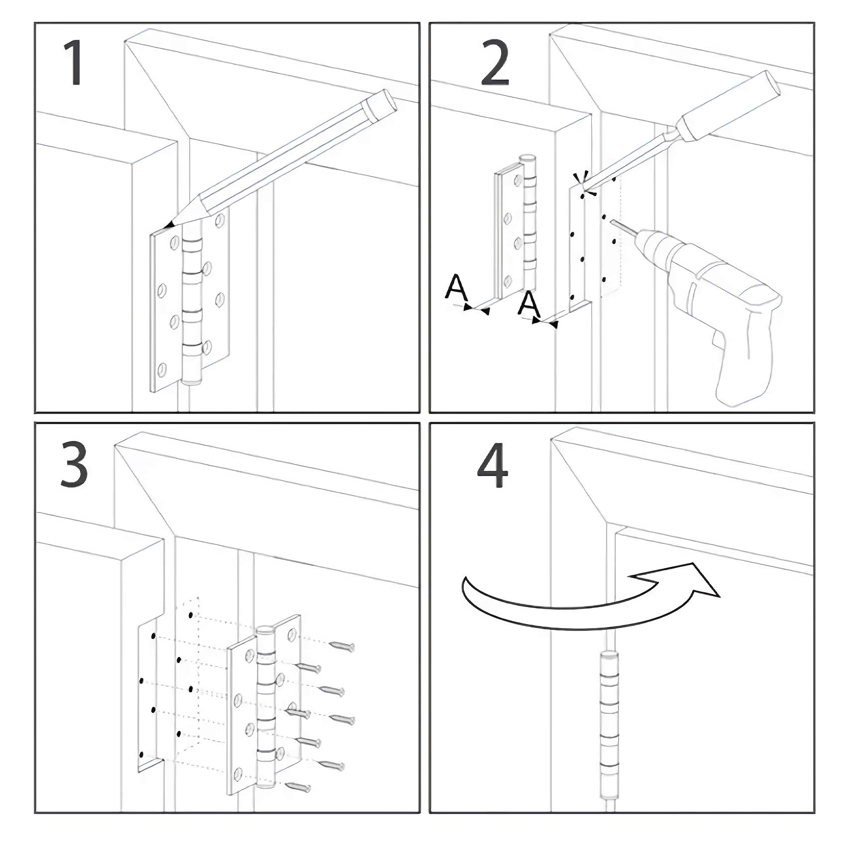 18 Pack Nickel Door Hinges Brushed Nickel 3 1/2 Interior Door Hinges Satin Nickel 3.5 Inch with 5/8” Radius Corners 3 ½"x 3 ½" Silver Hardware Controls