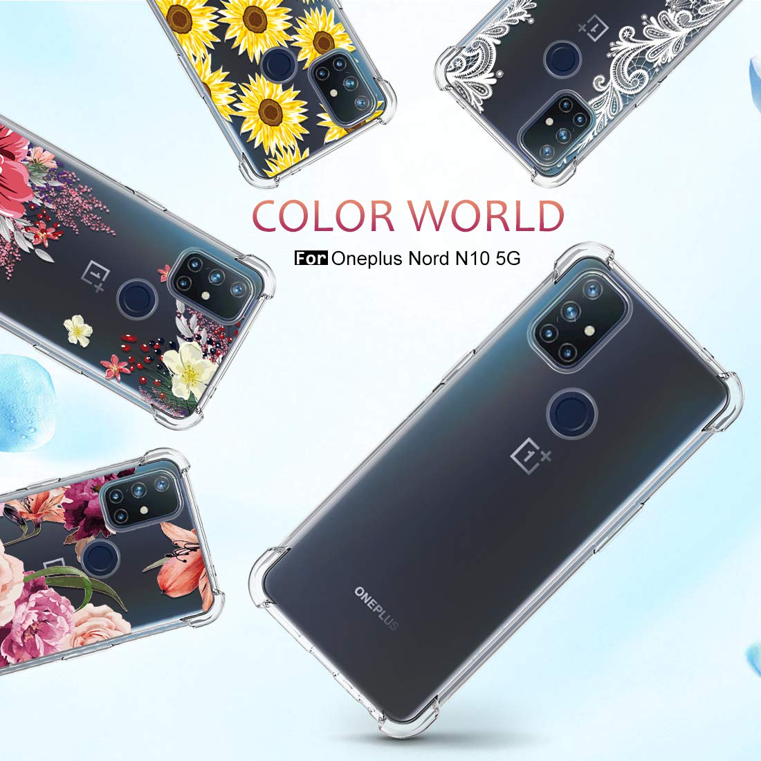 Osophter for Oneplus Nord N10 5G Case,Oneplus N10 5G Case Clear Transparent Reinforced Corners TPU Shock-Absorption Flexible Cell Phone Cover for Oneplus N10 5G(Clear)