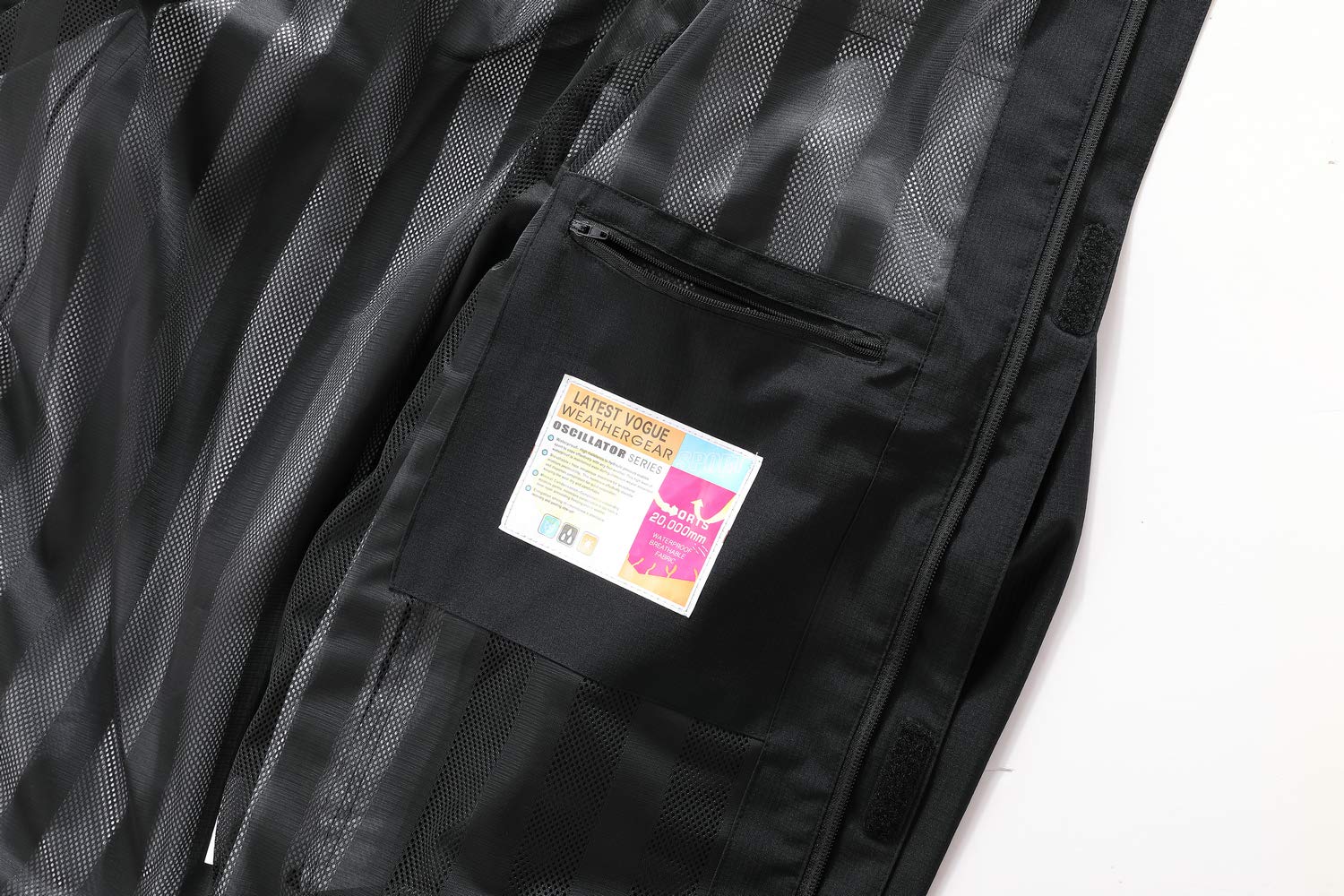 OTU Men's Lightweight Waterproof Hooded Rain Jacket Outdoor Raincoat Shell Jacket for Hiking Travel Black XL