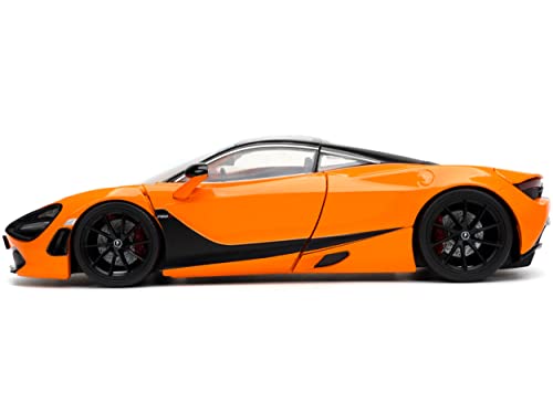 McLaren 720S Orange and Black Hyper-Spec Series 1/24 Diecast Model Car by Jada 32719