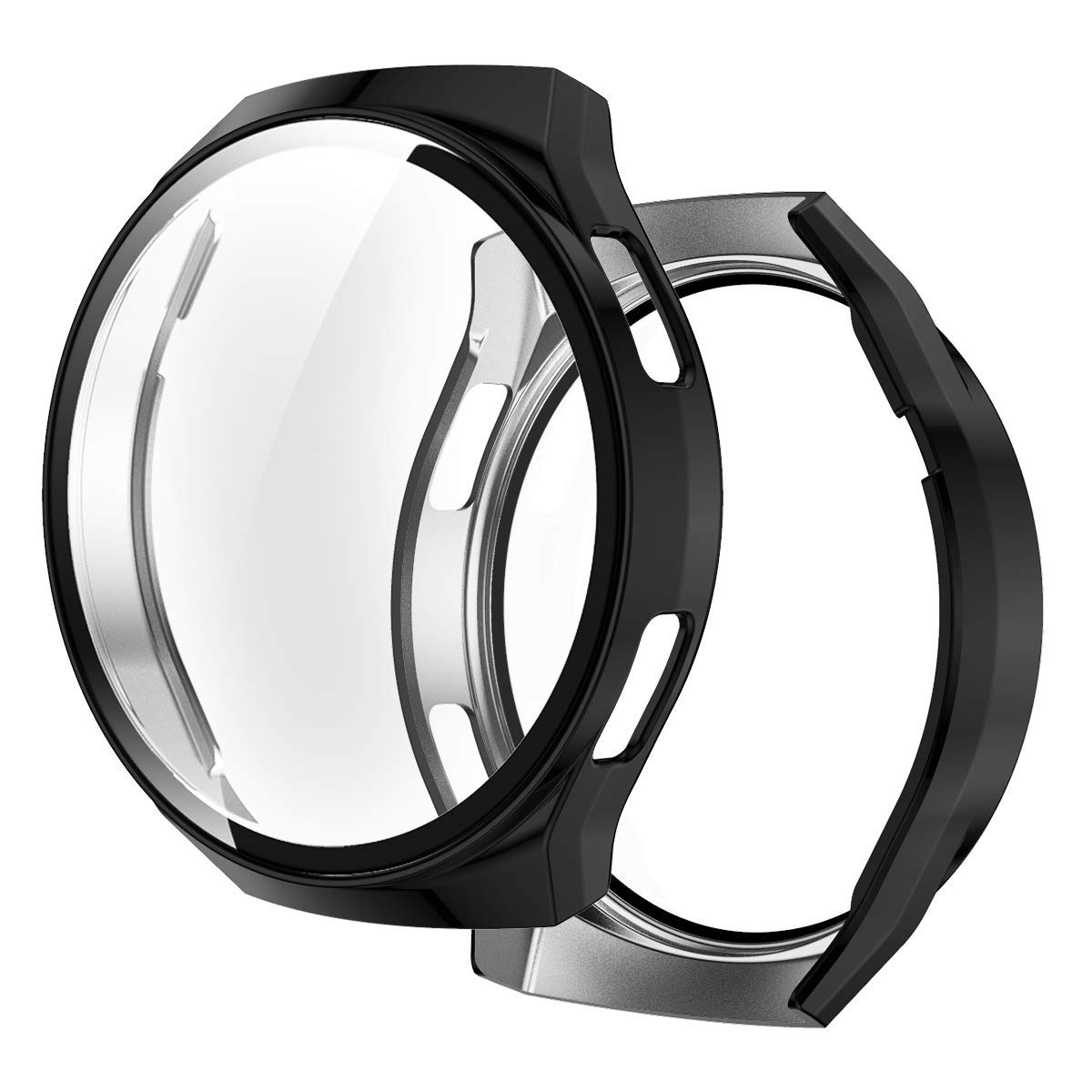 Full Cover Case Compatible with Huawei Watch GT 2e Screen Protector Case, Tempered Glass Film Cases Shock-Proof and Scratch-Resistant Protector Cover Case for Huawei GT 2e Smartwatch (Black)