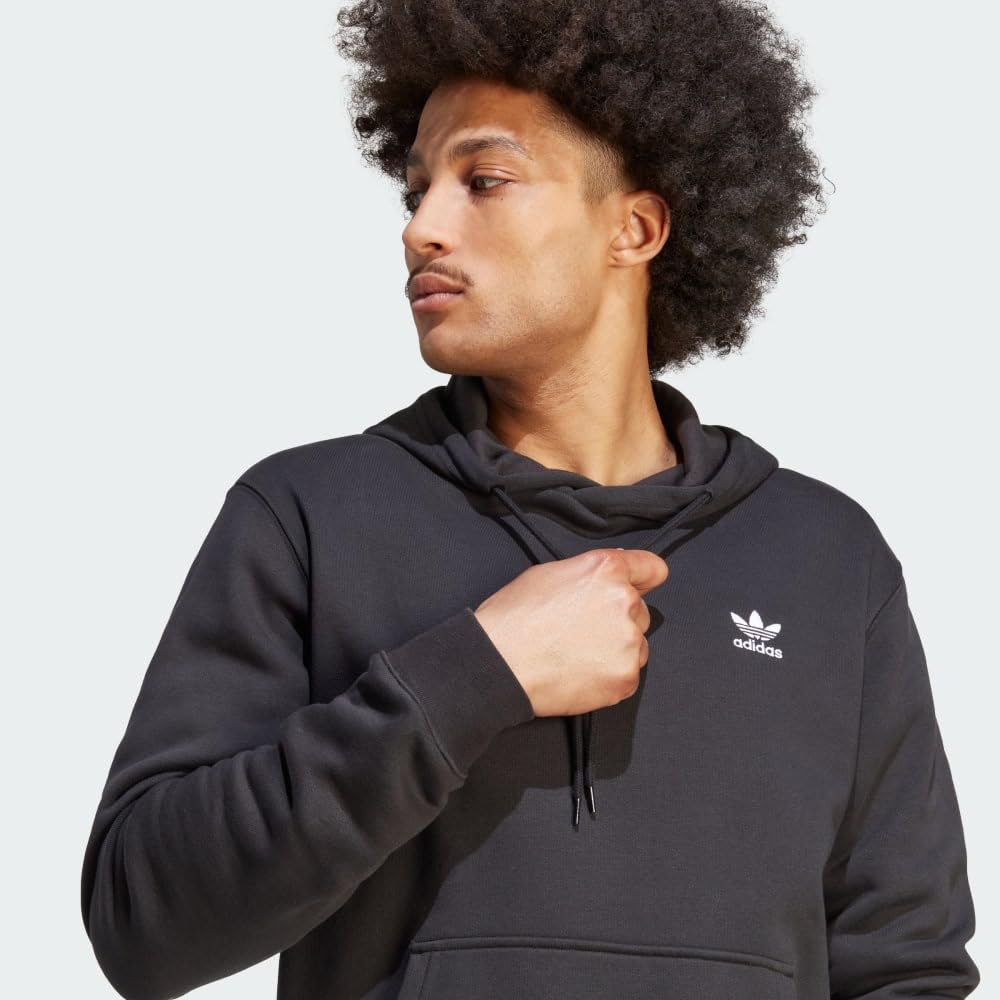 adidas Originals Men's Adicolor Essentials Trefoil Hoodie, Black, Small