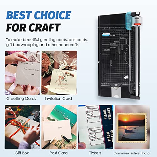 Frifreego 12 Inch Rotary Paper Cutter Heavy Duty, Paper Trimmer with 4 Different Blades for Straight/Wave/Dotted/Creasing Line, Suitable for Cutting Paper Coupons Photos Postcards Scrapbook
