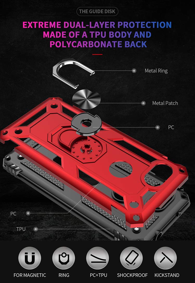 OnePlus 7 Pro Case Military Protection with Built-in 360 Rotation Kickstand Support Car Magnetic Holder for OnePlus 7 Pro 6.67" Jade