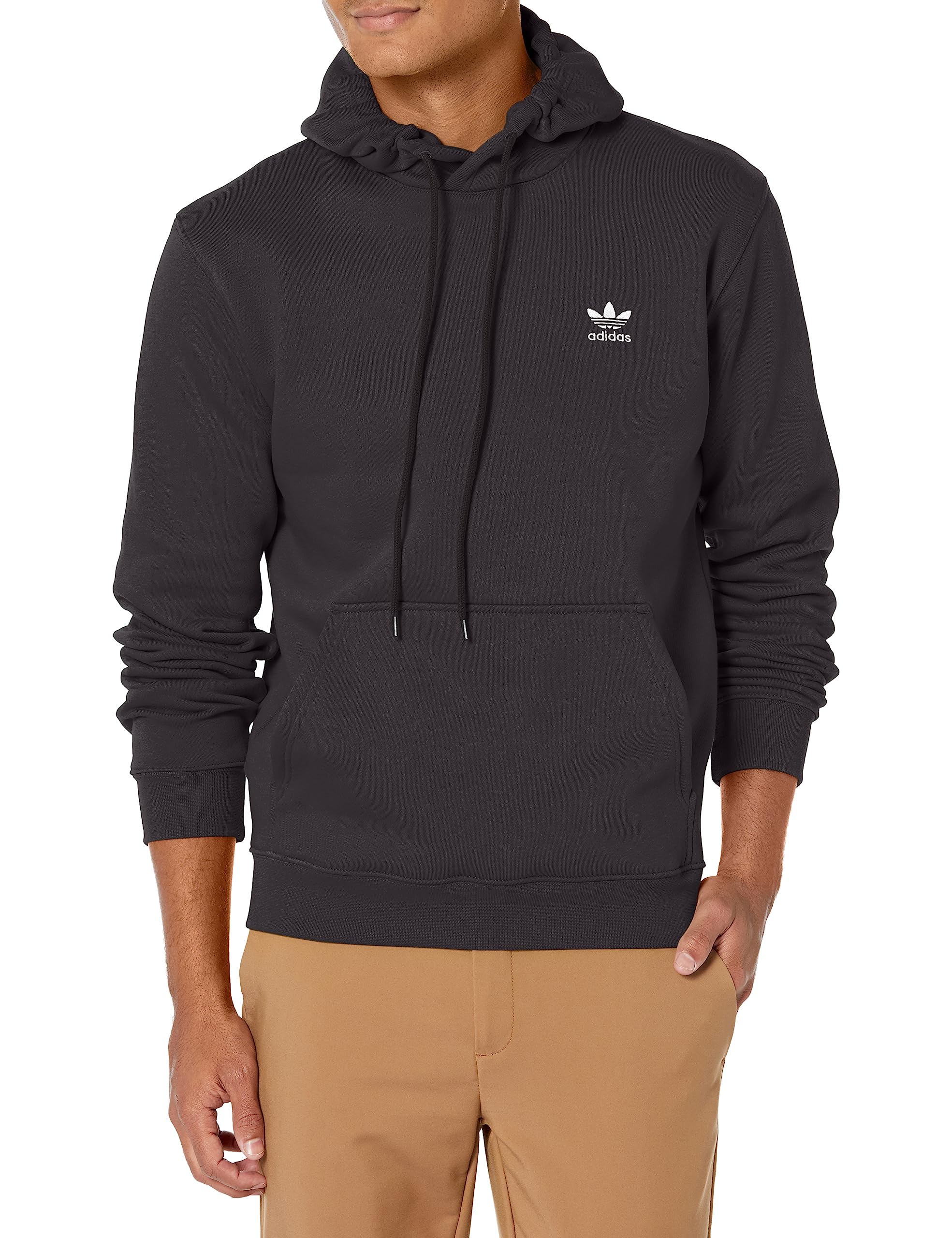 adidas Originals Men's Adicolor Essentials Trefoil Hoodie, Black, Small