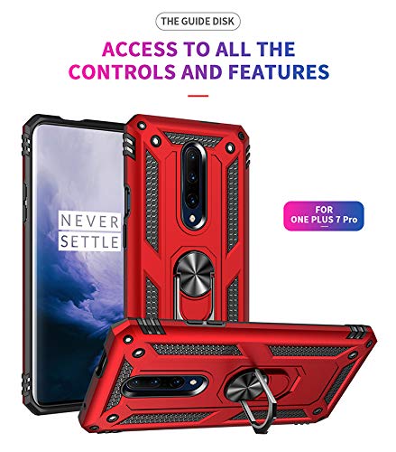 OnePlus 7 Pro Case Military Protection with Built-in 360 Rotation Kickstand Support Car Magnetic Holder for OnePlus 7 Pro 6.67" Jade