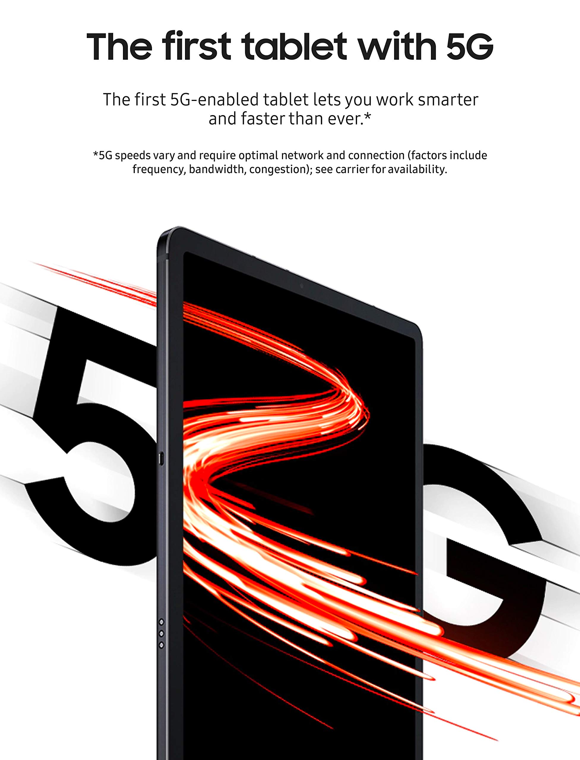 Samsung Galaxy Tab S7 (5G Tablet) LTE/WiFi (T-Mobile), Mystic Black - 128 GB (2020 Model - US Version & Warranty) - SM-T878UZKATMB