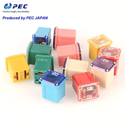 Gebildet 12pcs 12V-24V Automotive Low Profile Jcase Box Shaped Assorted Fuse for Trucks,Cars and SUV,Boat(20A/25A/30A/40A/50A/60A,Each 2pcs)
