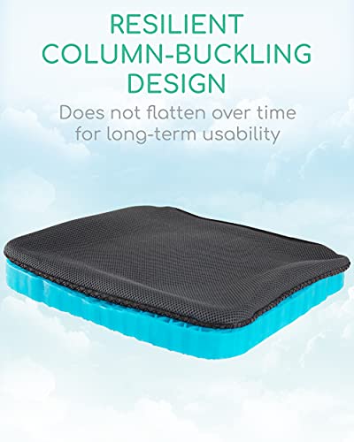 Gel Seat Cushion (Gray) by Xtra-Comfort - Seat Pad for Cars, Outdoors, Kitchens, Offices and Wheelchairs - Butt Cushion for Coccyx, Tailbone Pain and Lower Back, Sciatica Issues - Sitting Upholstery