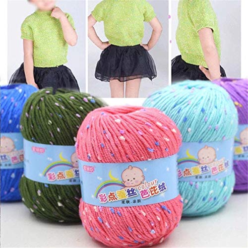6 Pack of Colourful Cotton Knitting Crochet Yarn Sweater Supersoft Yarn Set for Baby Blankets and Clothes Hat Scarf 300g